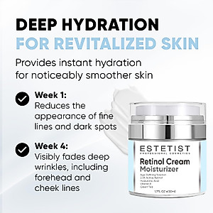 ESTETIST Organic Face Moisturizer with Hyaluronic Acid, The Ultimate Anti-Aging & Hydrating Cream for Wrinkles and Fine Lines, For Men & Women, 2.5% Retinol Moisturizer for Daily Use