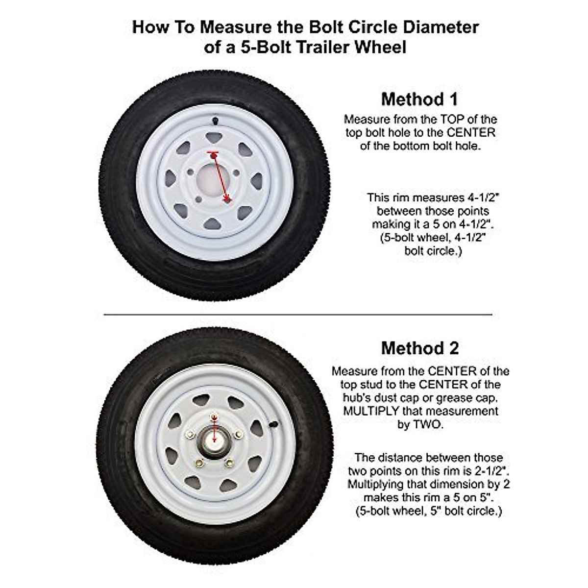 Rigid Hitch Incorporated Trailer Hub Kit (BT-150-F) 5 Bolt on 4-1/2 Inch Circle - Fits 1" and 1-1/16" Spindle