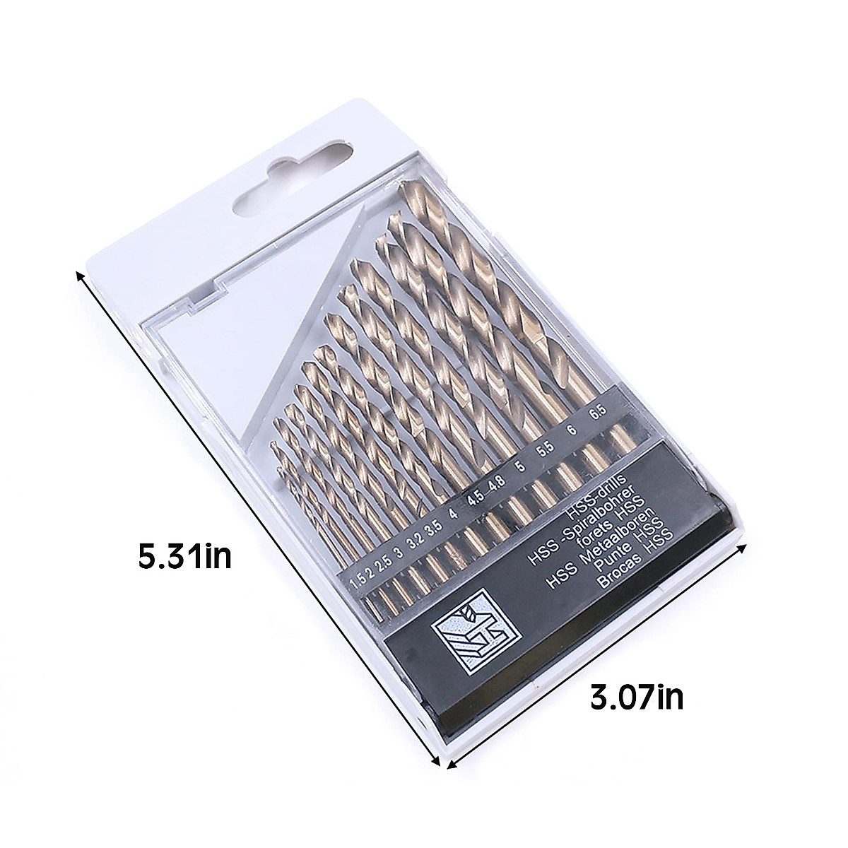 13 PCS M35 Cobalt Steel Twist Drill Bit Set,HSS Extremely Heat Resistant Drill Bit with Straight HSS Shank,1.5mm-6.5mm Jobber Drill Bit Kit for Stainless Steel,Hard Metal as Titanium Alloy