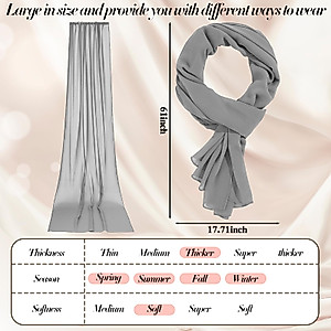 Newcotte 4 Pcs Soft Chiffon Scarves Shawl Solid Color Long Scarf Chiffon Hijab for Women Hair Head Wraps for Evening Dresses, 70 x 28 Inches (Bright Color)