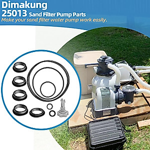 Dimakung Sand Filter Pump Seal Gasket Parts, Replacement Repair Set Compatible with Intex Sand Filter Pumps, Air Release Valve & O-Rings (Black)