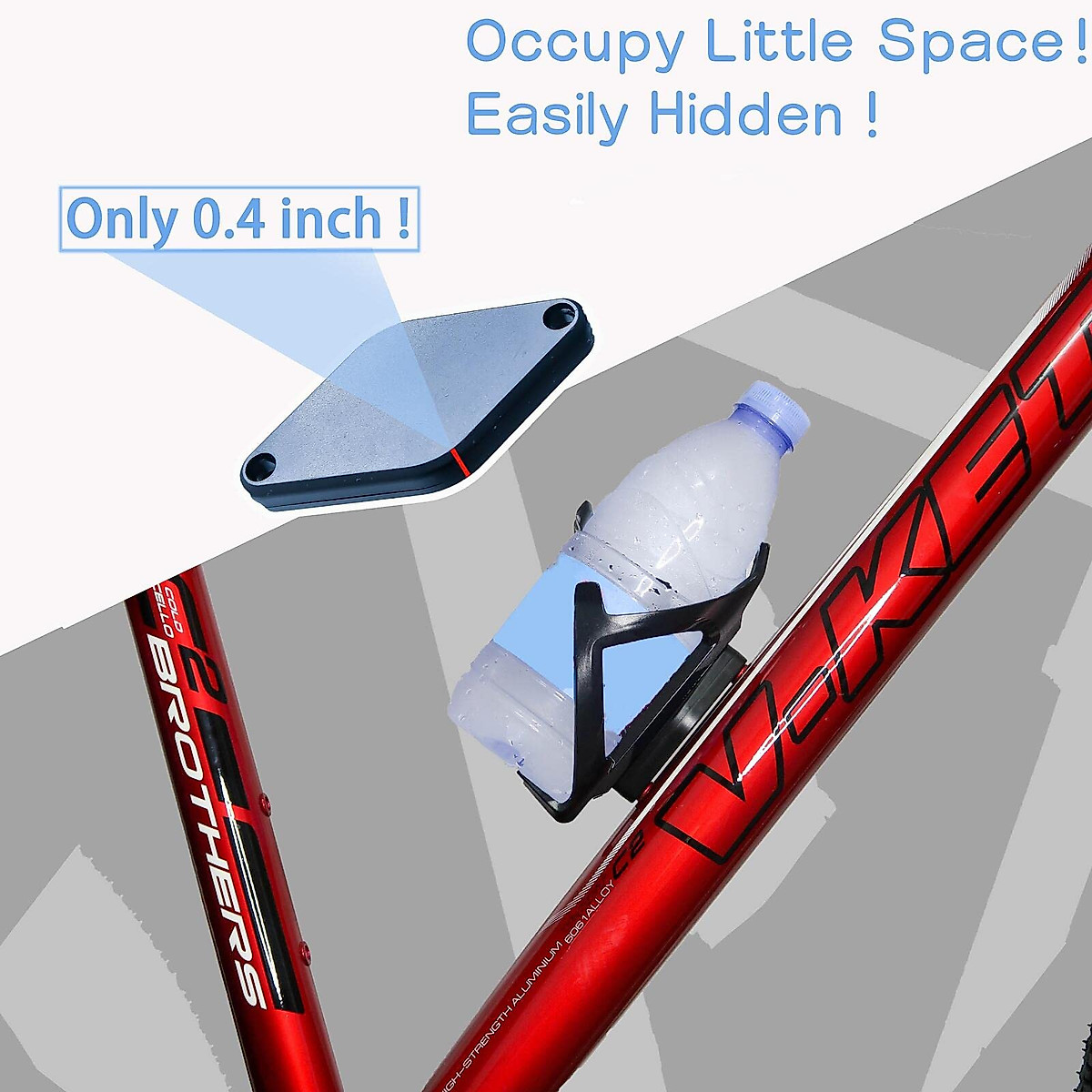 AirTag Bike Mount Hidden for Airtag with Anti-Theft Screws Airtag Bike Holder Case Waterproof Bicycle GPS Tracking Accessories (Black-B)