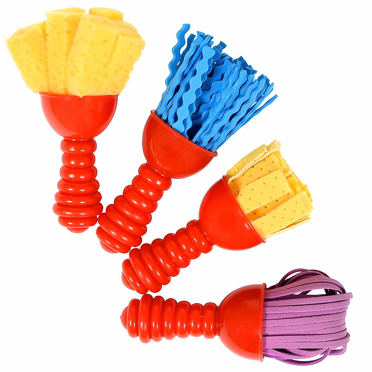 READY 2 LEARN Textured Art Tools - Set of 4 - Jumbo Paint Brushes for Toddlers and Kids - Set 2 - DIY Patterns and Effects, Plastic, Multicolor