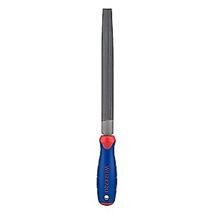 WORKPRO W051003 8 In. Half Round File, Durable Steel File for Concave, Convex & Flat Surfaces, Comfortable Anti-Slip Grip, Double Cut & Single Cut, Tool Sharpener for Pro's and DIY (Single Pack)