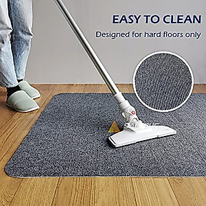 SALLOUS Chair Mat for Hard Floors, 55" x 35" Desk Chair Mat for Hard Surface, 1/6" Thick Office Chair Mat for Hardwood Floor, Low-Pile Desk Rug for Home, Rolled Packaging, Dark Gray