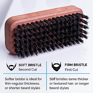 ZEUS Palm Beard Brush, Soft Boar Bristle Beard & Mustache Brush for Men, Detangles & Smooths Facial Hair (Made in Germany) G92