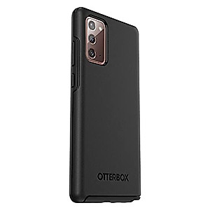 OtterBox Galaxy Note20 5G Symmetry Series Case - BLACK, ultra-sleek, wireless charging compatible, raised edges protect camera & screen