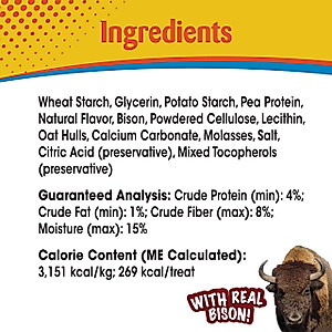 Nylabone Nubz Wild Natural Edible Chew Treats for Dogs, Made in USA, Bison Flavor, Large - Up to 50 lbs. (2 Count)