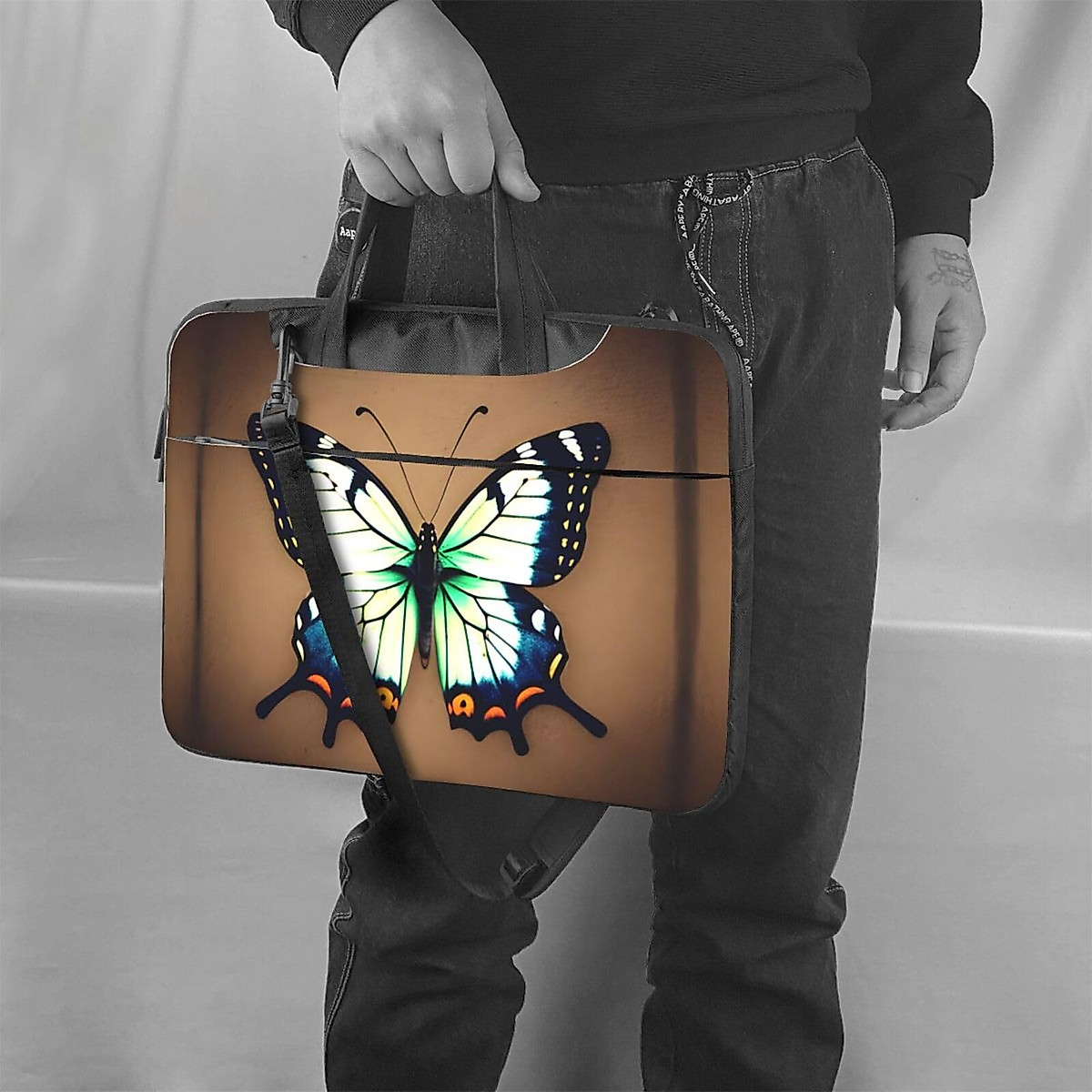 HYTTER Laptop Bag - Portable, Stylish, And Durable - Ideal For Both Men And Women Cute Little Butterfly 14 Inch Prints