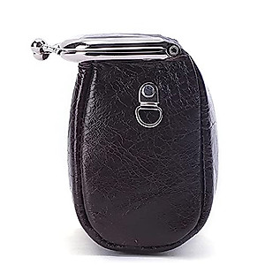 ROUROU Clutch Bag for Women Genuine Leather Wallet Kiss Lock Shoulder Bag Small Crossbody Bag Retro Coin Purse