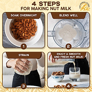 2023 NEW - 2 Pcs 14"x14" Nut Milk Bag - 100% Organic Unbleached Cotton Cheesecloth Bags/Food Strainer, Nut Milk Bag Reusable for Straining Oat Milk, Almond Milk, Cheese making, Celery Juice Nut Bag