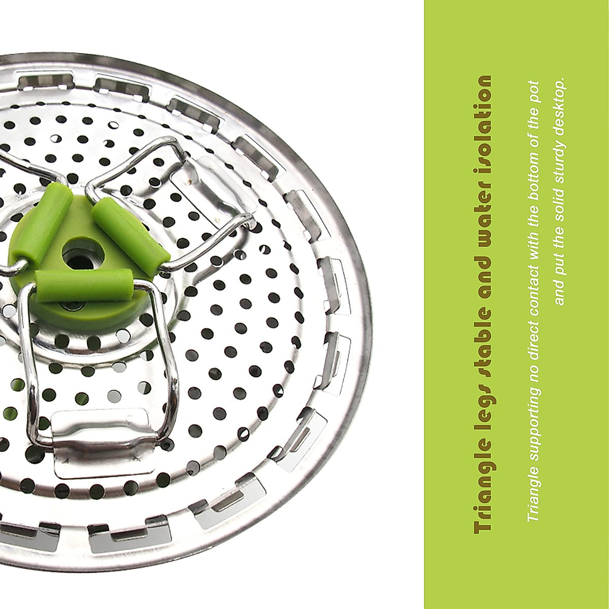 Vegetable Steamer Basket, Stainless Steel Folding Steamer with Extending Removable Center Handle Insert for Veggie Seafood Cooking to Fit Various Size Pot(5.1" to 9")