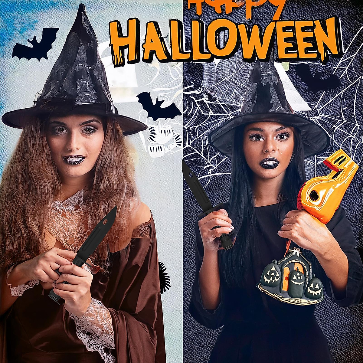 TIETHEKNOT Plastic Dagger Tactical Rubber Knife with Sheath Military Training Dagger Suitable for Soft Guns Firearms Martial Arts Pretend Cosplay Fun Game M9 Model Halloween