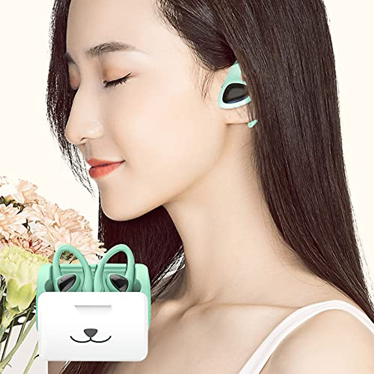 Yeahitch 5.1 Wireless Cat Over-Ear Bluetooth Headset Motion-Air Conduction Low Delay Intelligent Noise Reduction for Sports/Office