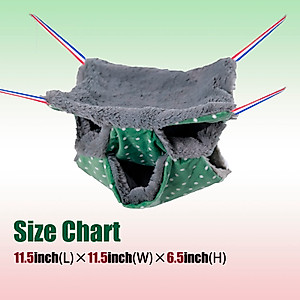 neolun Rat Ferret Cage Hammock Bedding Small Pet Cage Accessories Toy Triple-Layer Hammock Bedding for Hamster Guinea Pig Rat Ferret Chinchilla Playing Sleeping(Green)