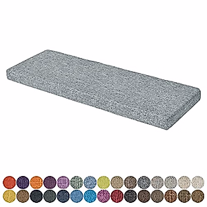 PHUSTJKL Bench Cushion 30 Colors Washable Non-Slip Thick Upholstery Foam Chair Pads for Shoe Bench Bay Window Kitchen Garden Bench Swing Seating Cushion - One Pad Only (Grey, 23.6X15.7X1.97 in)