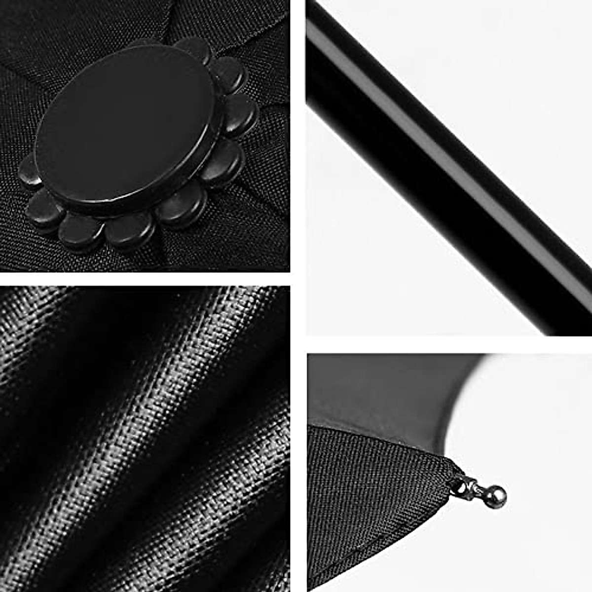 Automatic umbrella windproof travel umbrella windproof small lightweight sturdy steel shaft mini folding and portable backpack car purse men and women umbrella business solid color umbrella sun umbrella windproof umbrella (Vinyl Black)