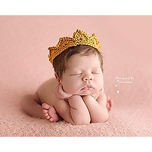Handmade Newborn Crown, Baby Boy Girl Photo Prop, Gender Neutral Infant Photography Prop, Gold (Newborn, Gold)