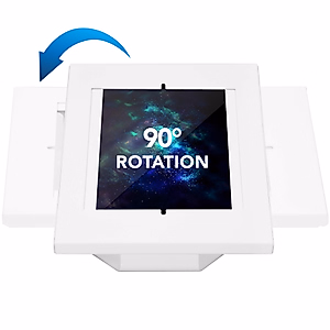 Mount-It! Anti-Theft Tablet Kiosk | Locking Tablet Enclosure with Counter Top and Wall Mount Base | Compatible with iPad 9.7, 10.2, 10.5 & Galaxy Tab A 10.1(2019) | MI-3775W