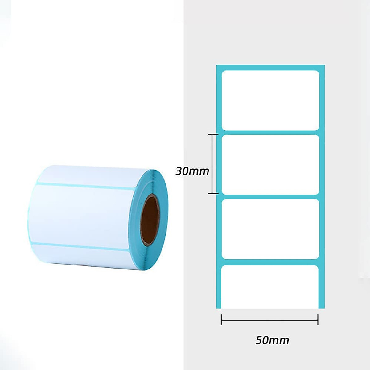 50 x 30mm White Rectangle Stickers Rectangular Printer Labels Printable Food Container Labels Blank Paper Name Tags Thermal Label Stickers
