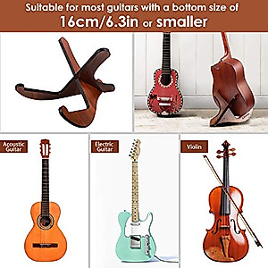 CAHAYA Guitar Stand Universal Wooden Guitar Stand X-Frame Style Portable String Instrument Holder with Soft Rubber Covering for Acoustic Classical Bass Guitars CY0180