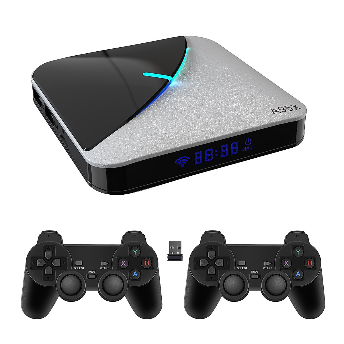 JMachen Retro Game Console Built in 45000+ Games, Plug and Play Video HDMI, Android 9.0 + EmuELEC 4.5 System, Emulator Compatible with 70+ Emulators, S905X3 Chip, 4K Output (JM6)