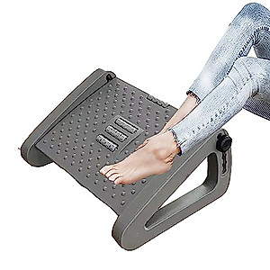 Ergonomic Foot Rest Under Desk with Massage Surface Adjustable Footrest with 6-Level Height Foot Stool Foot Rest for Home/Office Footrest Under Desk at Work Footstool Feet Rest Stool Under Desk