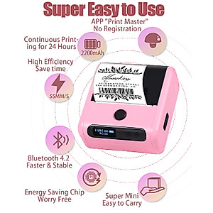 Memoking Label Makers Machine with Tape for Home & Office Organization and Storage - 3" Wireless Label Printer for Office Supplies Labels - Mini Sticker Maker - M200 Bluetooth Label Maker for Phone&PC