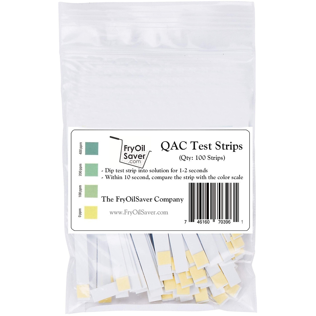 Pack of 4 x 100 QAC Test Strips, 0-400PPM Multi Quat Strips for Restaurants and Food Services, Quaternary Test Strips, Quaternary Ammonia Sanitizer Strips for Commercial Kitchens by FryOilSaver Co.