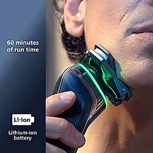 Philips Norelco 9800 Rechargeable Wet & Dry Electric Shaver with Quick Clean, Travel Case, Pop up Trimmer, Charging Stand, S9987/85