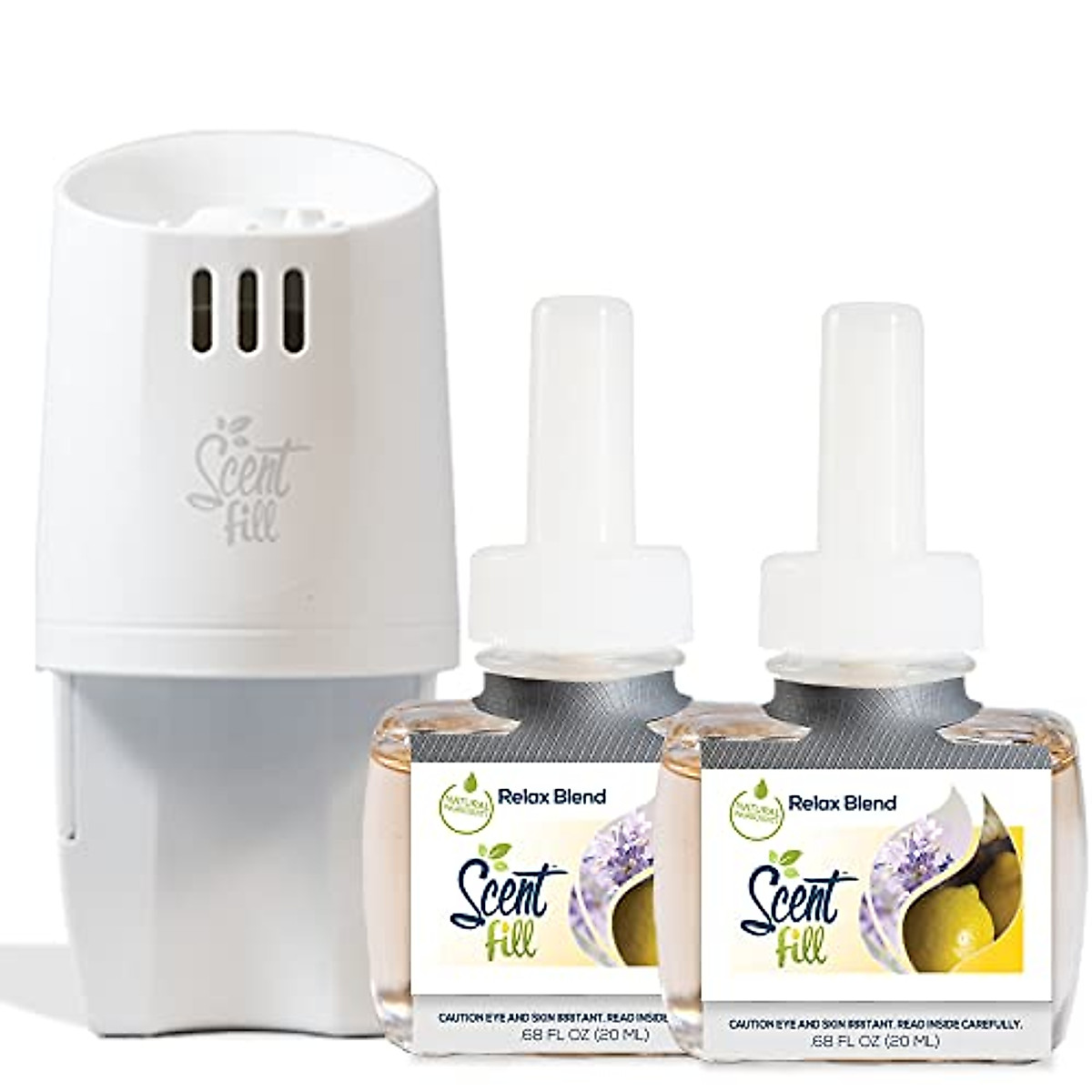 Scent Fill Relax Blend Plug in Air Freshener Starter Kit (2 Refills + Diffuser)
