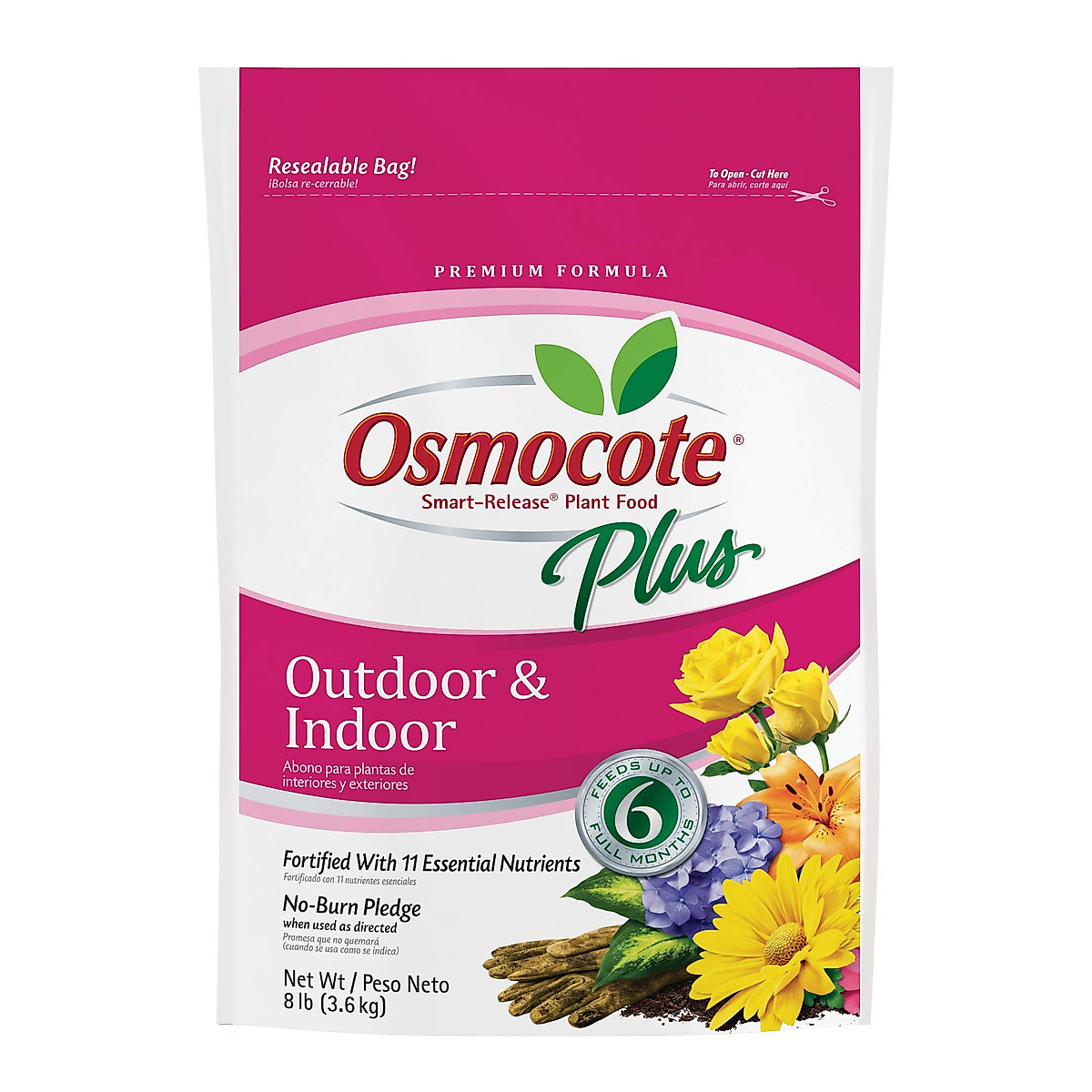 Osmocote Smart-Release Plant Food Plus Outdoor & Indoor, 8 lb. and Miracle-GRO Tree & Shrub Plant Food Spikes, 12 Spikes/Pack