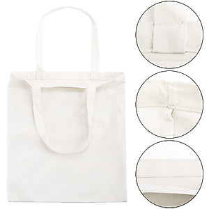 SOUJOY 12 Pack Blank Canvas Tote Bags, Reusable Grocery Shopping Bag with Handles, 14'' x 16'' Cotton Plain Tote Bag for Crafts, DIY, Advertising, Promotion, Gift, Activity