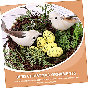 DECHOUS 1 Set Bird Nest Set Christmas Tree Ornaments Spring Fling Decorations Spring Decorations Rattan Bird Nest Easter Artificial Nests Easter Bird Birds Nest Easter Decorations Fake Egg