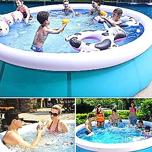 Inflatable Swimming Pools for Kids and Adults Above Ground, Blow Up Family Top Ring Pool Portable Easy Set Pools Games for Outdoor Backyard Garden