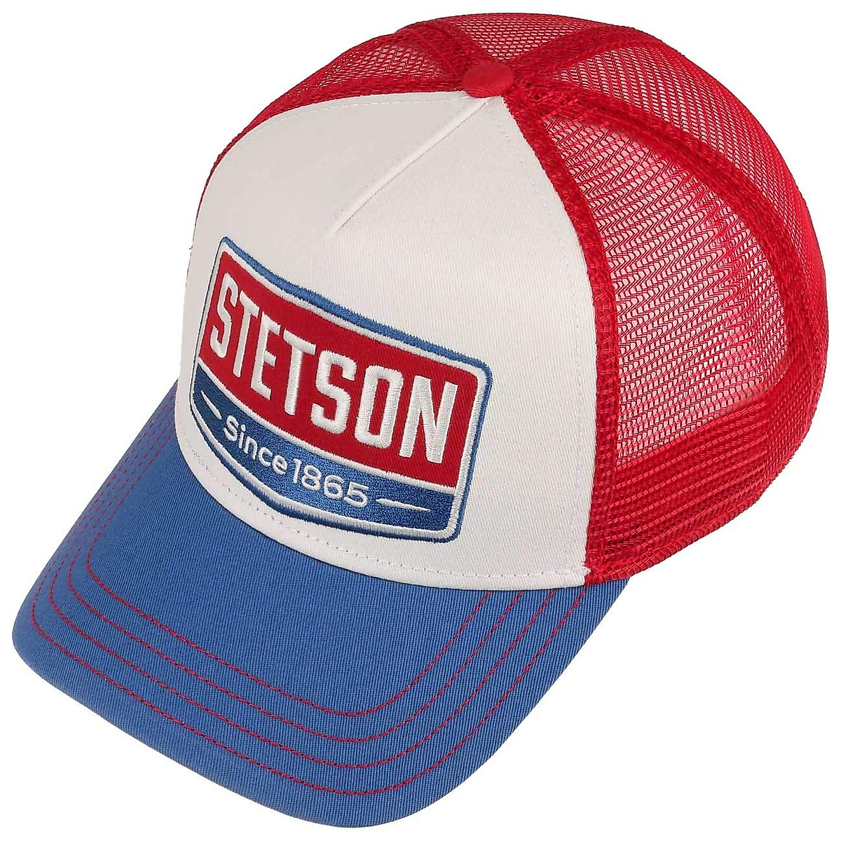 Stetson Highway Trucker Cap Women/Men Blue-red One Size