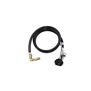 5 Feet Low Pressure Propane Regulator Hose,QCC1 Universal Grill Regulator Replacement Parts with 90 Degree Elbow Adaptor for 17" and 22" Blackstone Tabletop Camper Grill