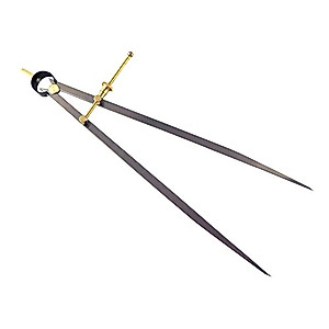 Toolmaker's “Yankee” Quick-Spring Nut, Rapid Adjust, Spring Dividers Calipers Compass, 0-12.5” / 317 mm Range, Brass Fulcrum and Fine Adjustment Mechanism, Flat Leg, C7-12