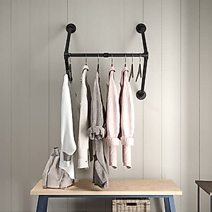 ONOTETUT Industrial Pipe Clothing Rack,Detachable Pipe Wall Mounted Clothes Rack,Industrial Space-Saving Hanging Clothes Rack,Multi-Purpose Pipe Garment Racks for Laundry Room