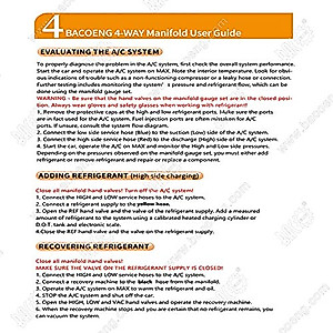 BACOENG Professional Vacuum Pump & Manifold Gauge Set - HVAC A/C Refrigeration Kit - Diagnostic R12 R22 R134a R410A - w/Case