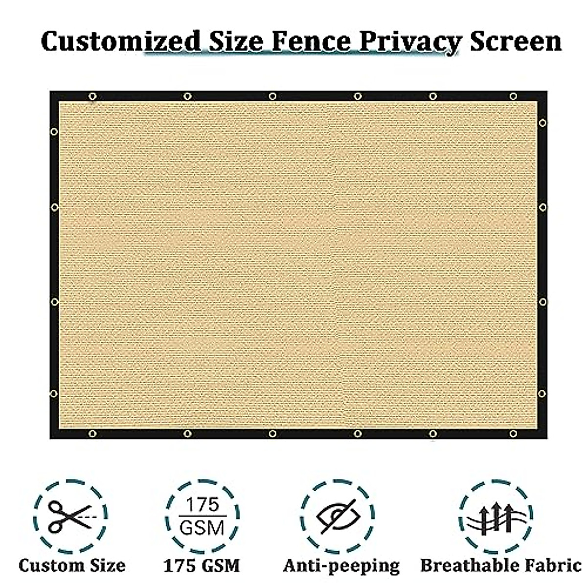 Shade&Beyond 4' x 25' Privacy Screen Fence Sand Heavy Duty 170 GSM Sand Fencing Mesh Shade Net Cover for Wall Garden Yard Backyard Indoor Outdoor Home Decoration FR04-F, Sand