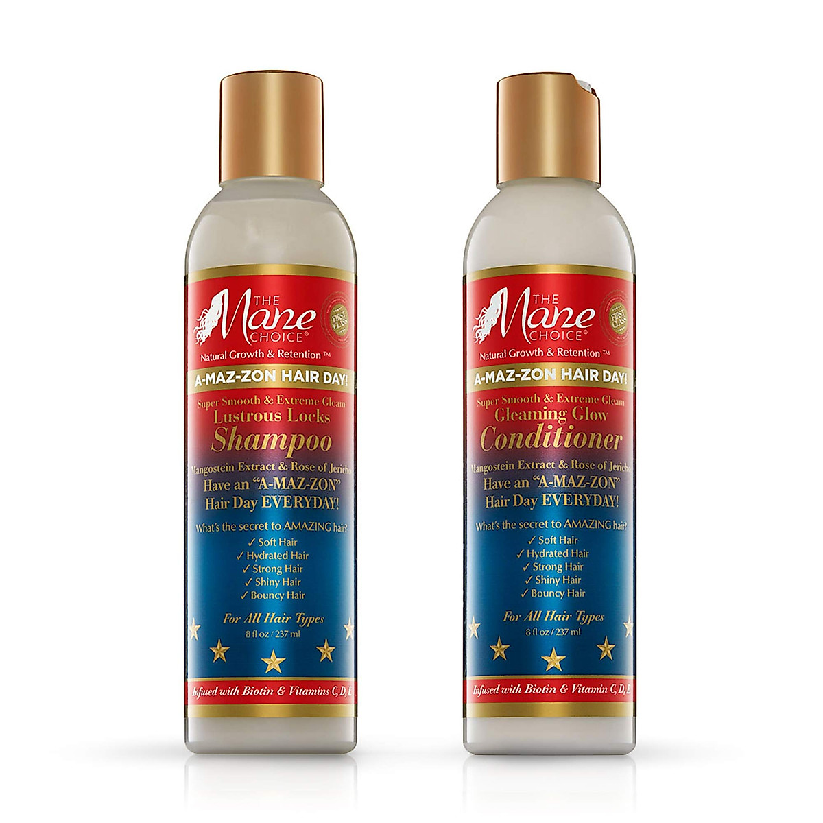 The Mane Choice A-maz-zon Hair Day | Gleaming Glow Conditioner & Locks Shampoo (Bundle)