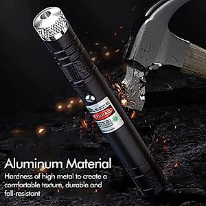 Cyahvtl Laser Pointer, 2000 Metres Green Long Range High Power Handheld Flashlight, Rechargeable Laser Pointer for USB, with Star Cap Adjustable Focus Suitable for Projecto