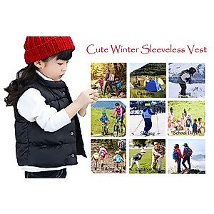 LANBAOSI Baby Girls&Boys Winter Cute High Neck Vest Lightweight Puffer Sleeveless Jacket