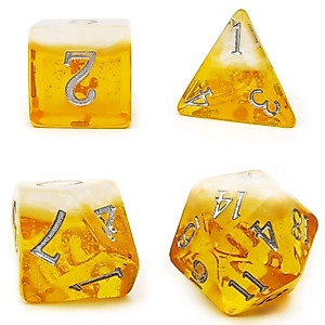 Bescon Beer Dice Set, Novelty 7pcs BeerDice Polyhedral D&D DND Dice Set of 7pcs; Lager Set