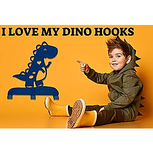 MY BRAND Dinosaur Decorative Wall Mounted Coat Hooks for Hanging Coats, Scarves, Bags, Purses, Backpacks, Towels