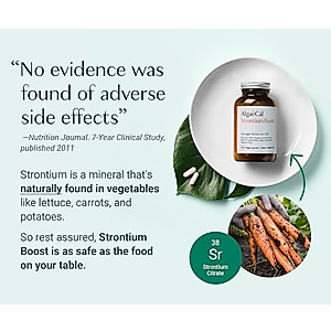 AlgaeCal Strontium Boost - Clinically Supported Strontium Citrate 680 mg Capsules Bone Strength Supplement - Pair with AlgaeCal Plus to Increase Bone Density in Just 6 Months, 3 Month Supply