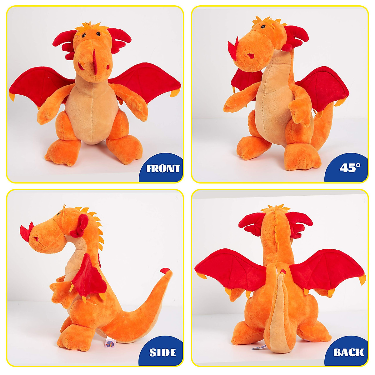 Glow Guards 12’’ Musical Light up Charizard Dragon Stuffed Animal Plush Toy Night Lights Doll Holiday and Birthday Gifts for Kids