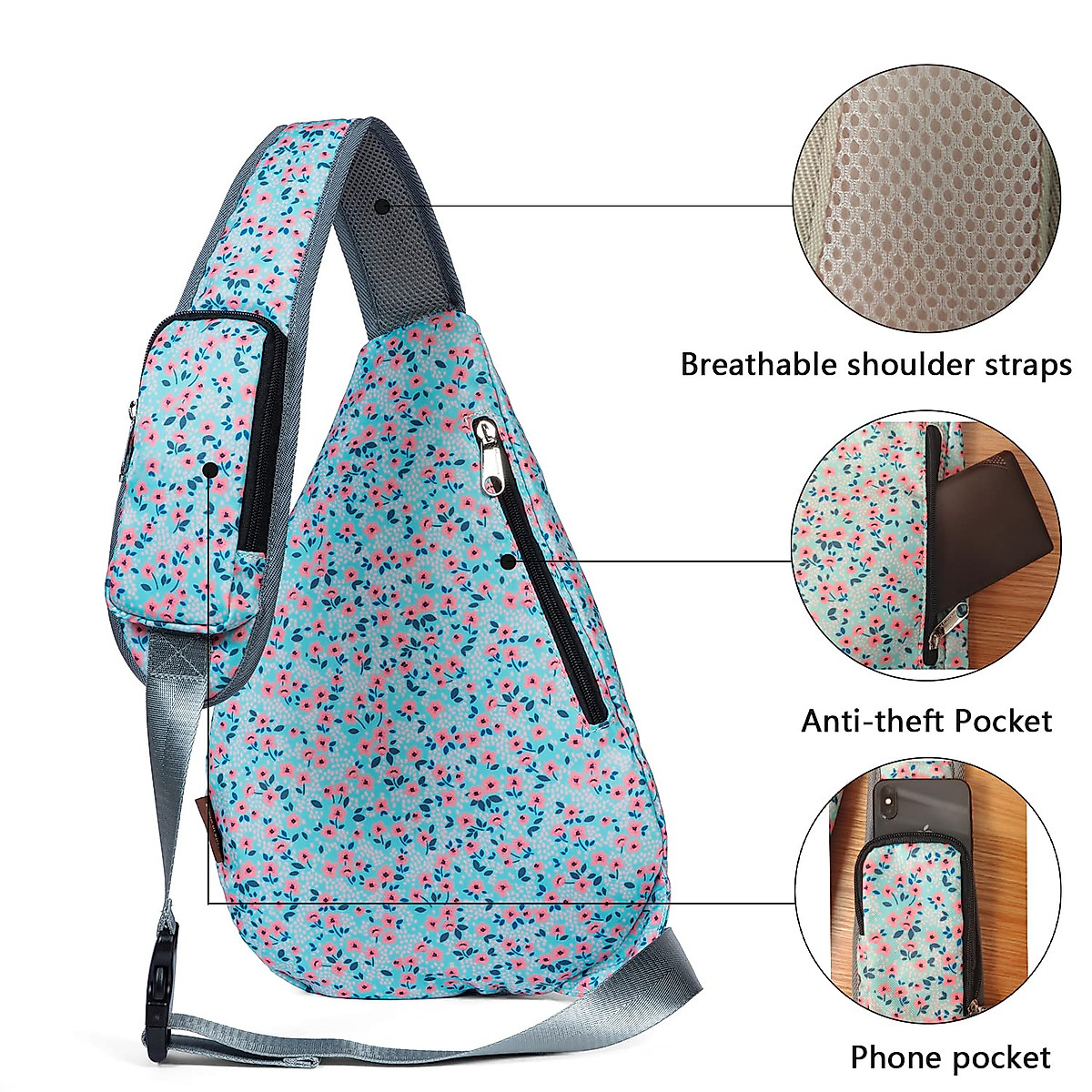 Malirona Sling Bag for Women Sling Backpack Hiking Daypack Multipurpose Crossbody Chest Bag (Orange)