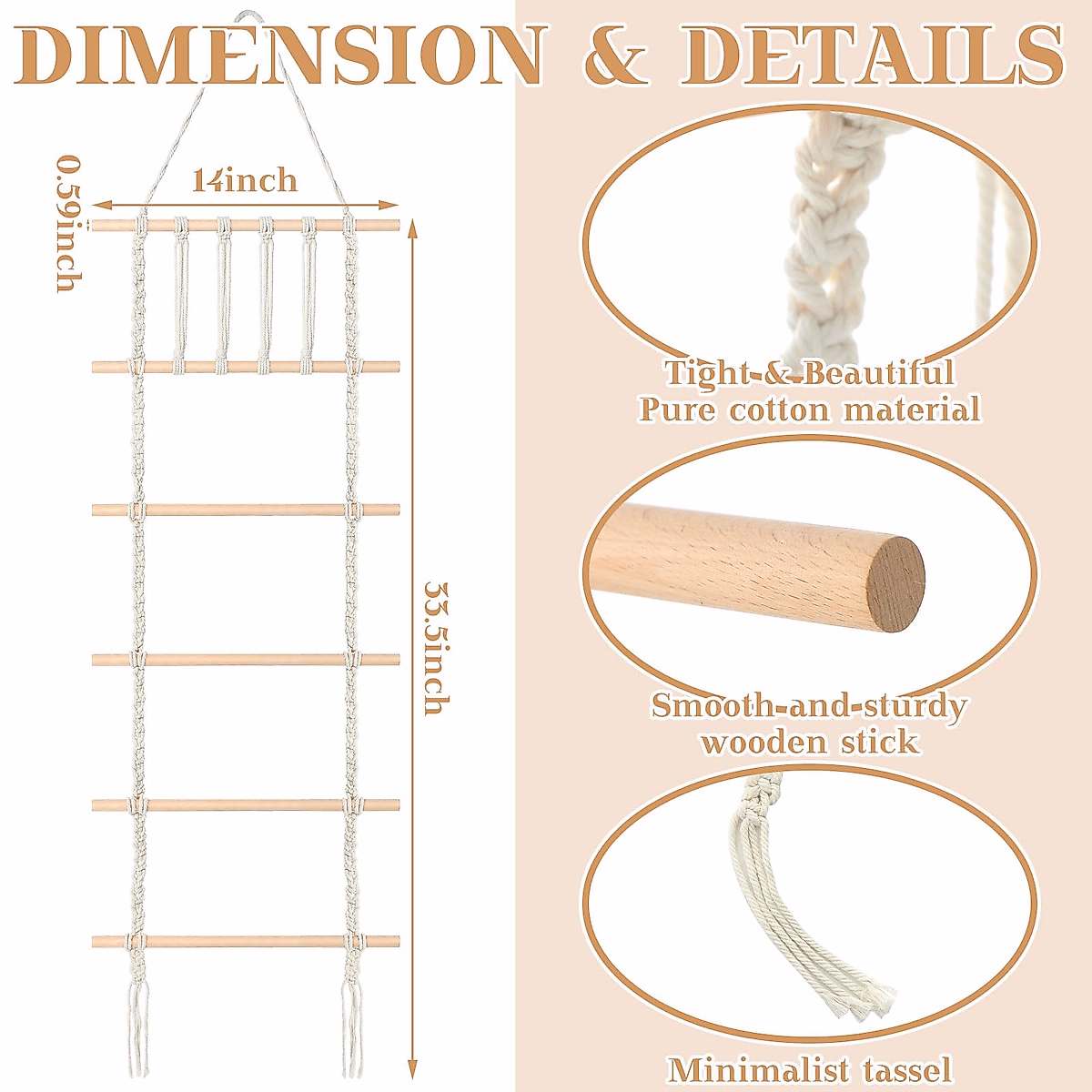 Geetery Macrame Hair Claw Clip Organizer Boho Hanging Hair Clip Holder and Storage for Women Large Headband Hair Bows Holder Organizer Hair Accessories Display Storage for Room Wall Door Closet